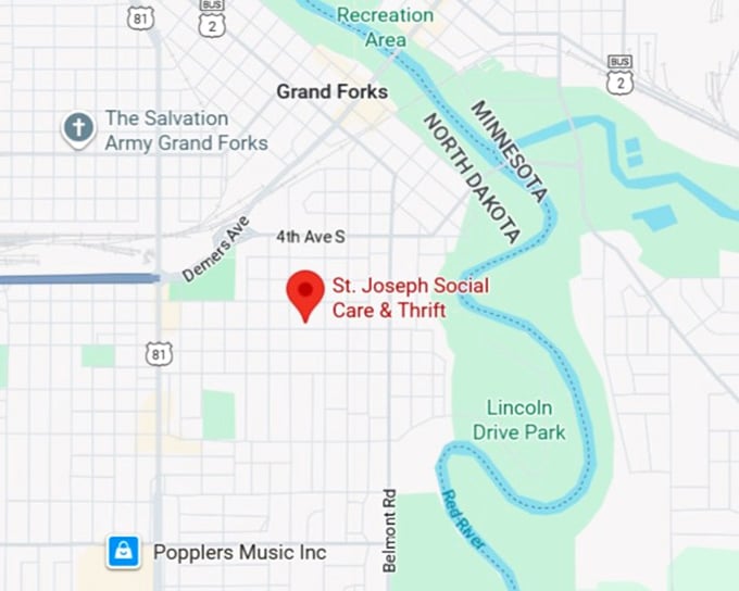 16. st. joseph social care & thrift map