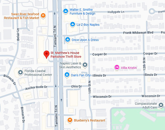 16. st. matthew's house parkshore thrift store map