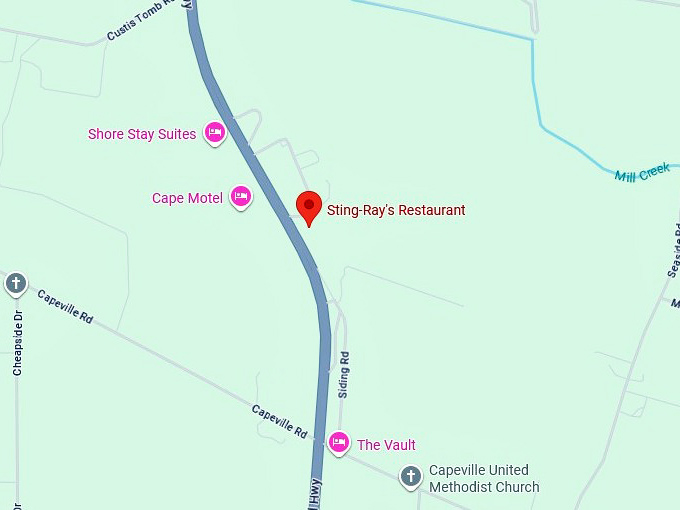 16. sting ray's restaurant map