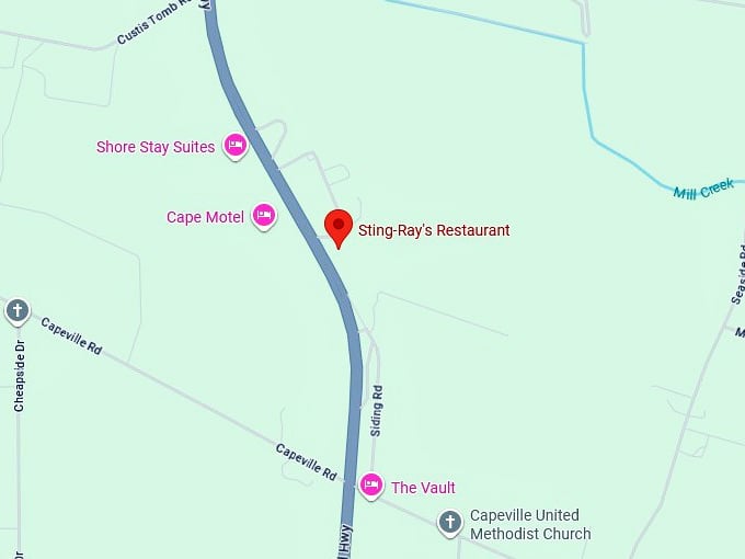 16. sting ray's restaurant map