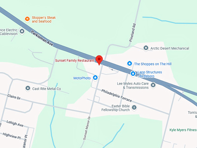 16. sunset family restaurant map