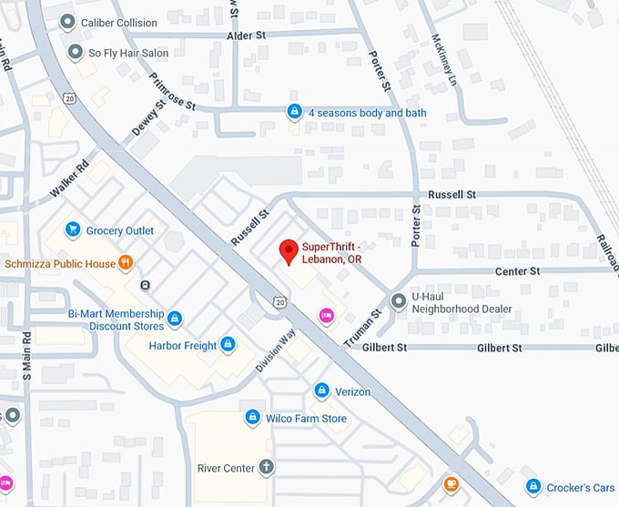 16. superthrift lebanon, or map