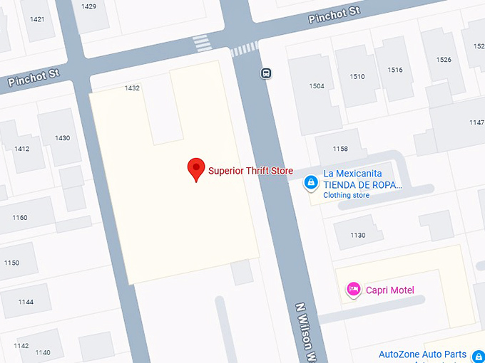 16. superior thrift store map