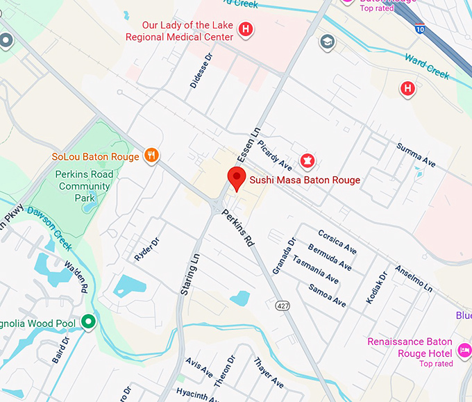 16. sushi masa baton rouge map