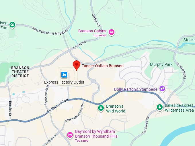 16. tanger outlets branson map