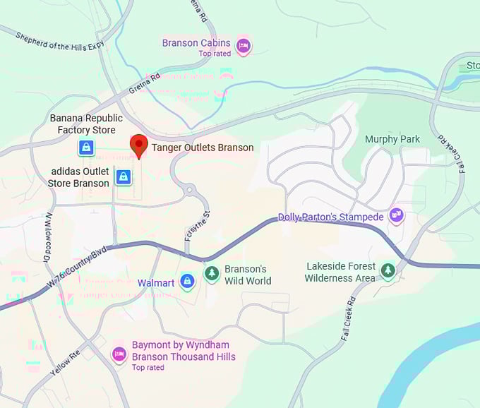 16. tanger outlets branson map