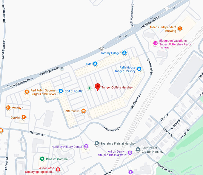 16. tanger outlets hershey map