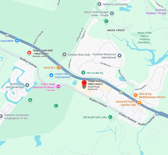 16. tanger outlets hilton head (1414 fording island rd) map