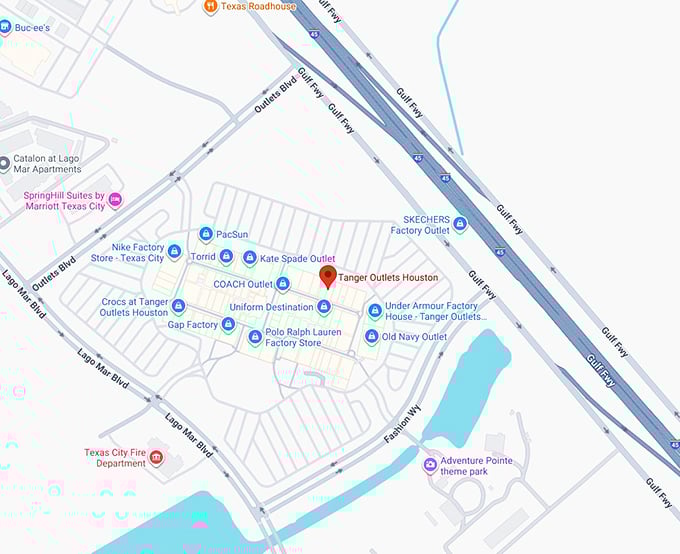 16. tanger outlets houston map
