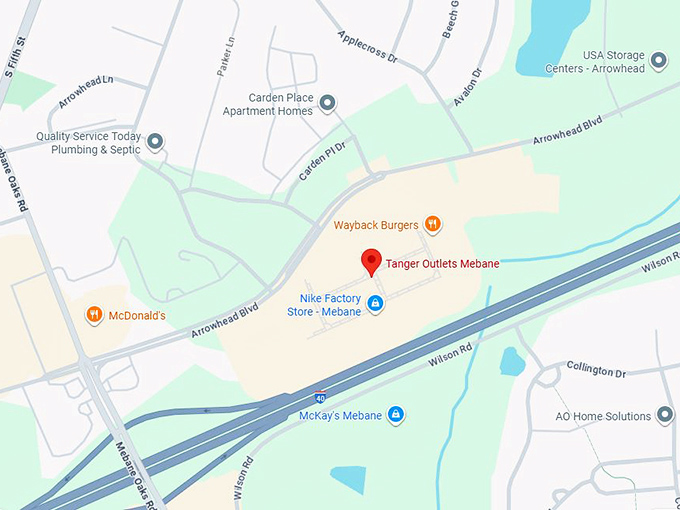 16. tanger outlets mebane map
