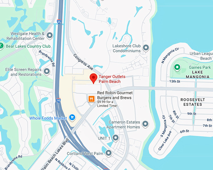 16. tanger outlets palm beach map