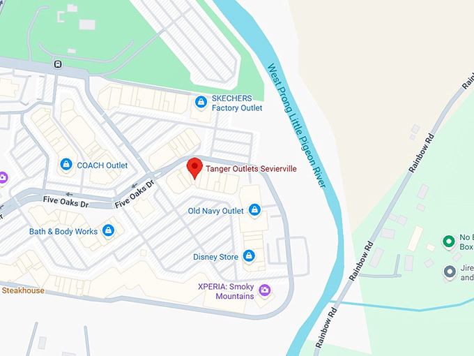 tanger outlets sevierville map