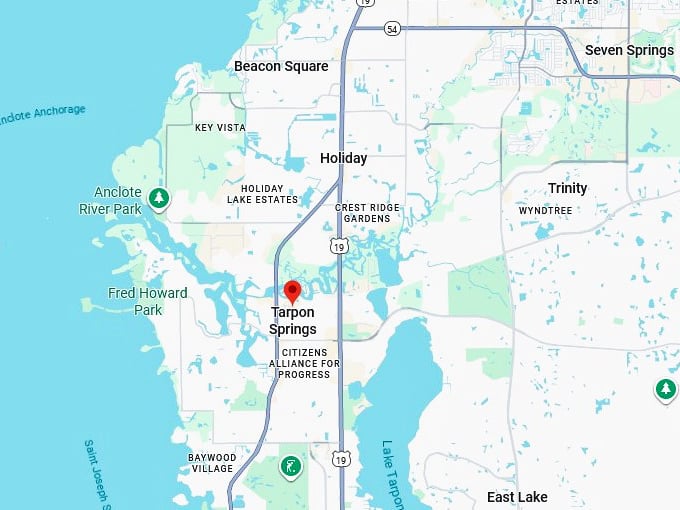 tarpon springs map