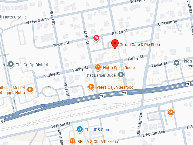 16. texan cafe & pie shop map