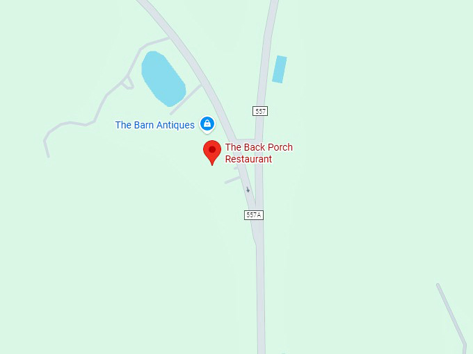 the back porch restaurant map