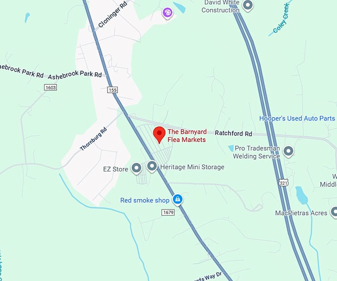 16. the barnyard flea markets map