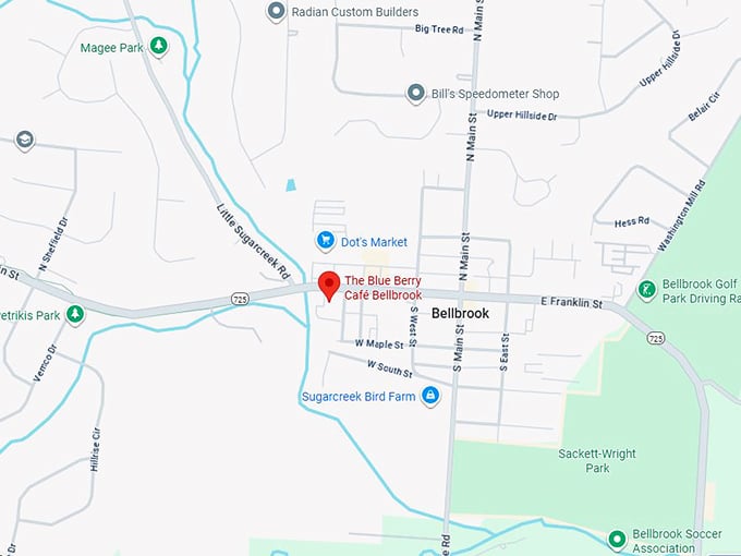 16. the blue berry caf&eacute; bellbrook map