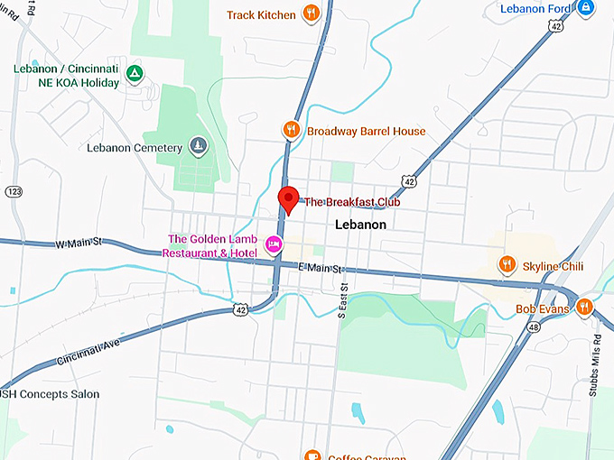 16. the breakfast club diner map