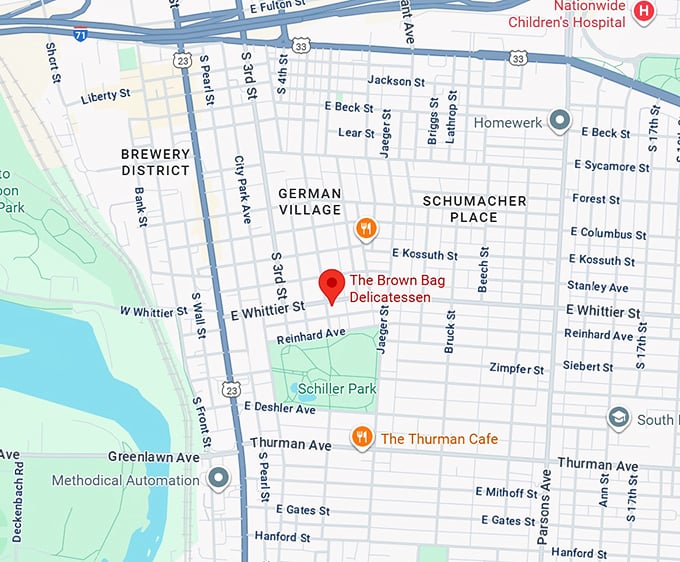 16. the brown bag delicatessen map