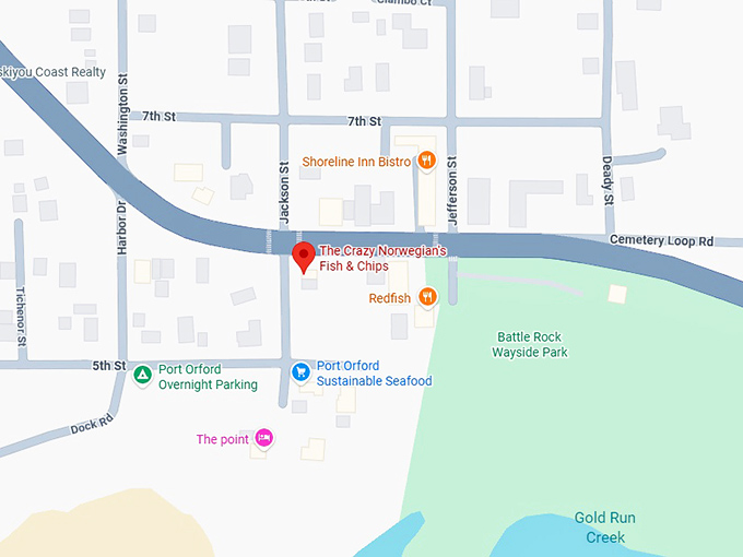 16. the crazy norwegian's fish & chips map