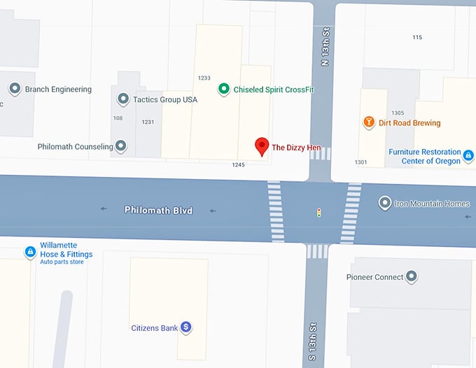 16. the dizzy hen map