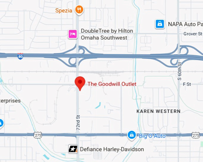 16. the goodwill outlet map