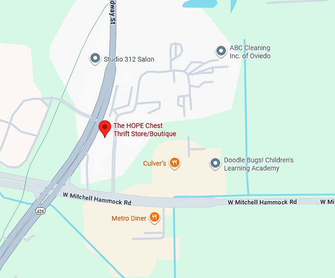 16. the hope chest thrift store, boutique map