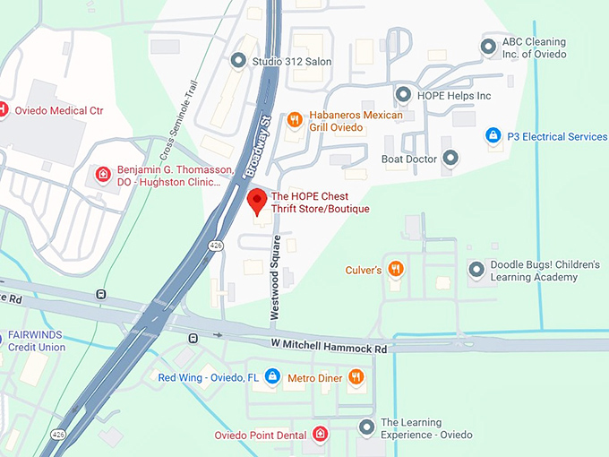 16. the hope chest thrift storeboutique map