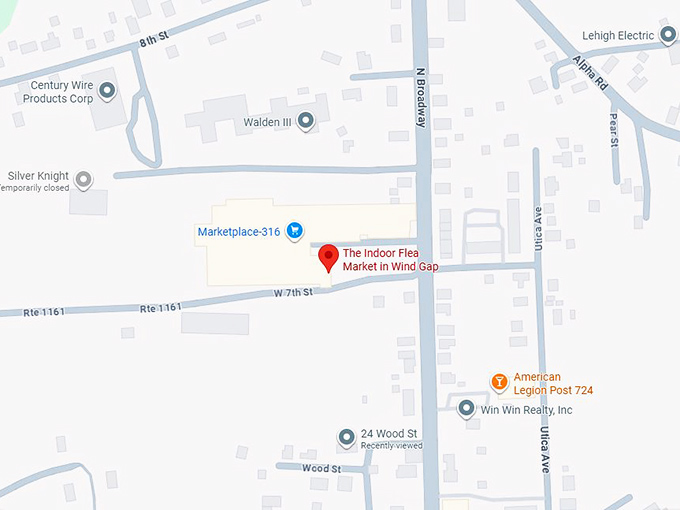 16. the indoor flea market in wind gap map