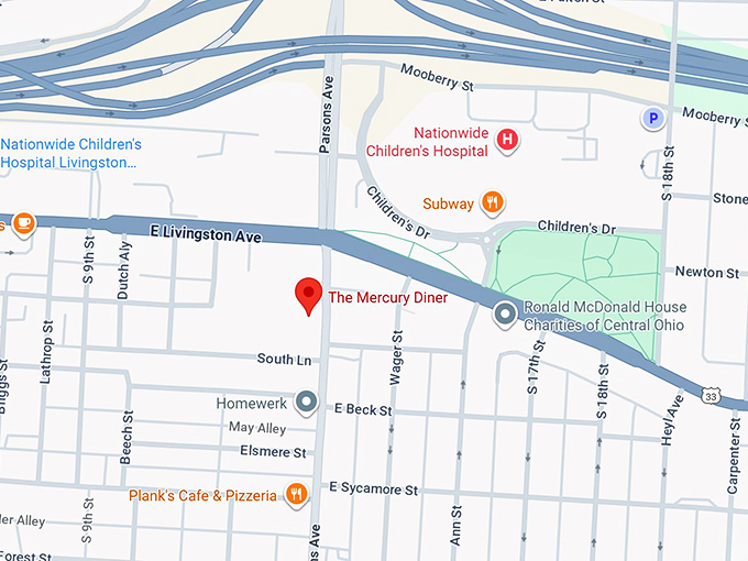 16. the mercury diner map