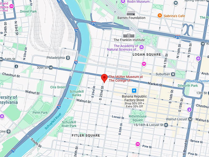 16. the m&uuml;tter museum at the college of physicians of philadelphia map