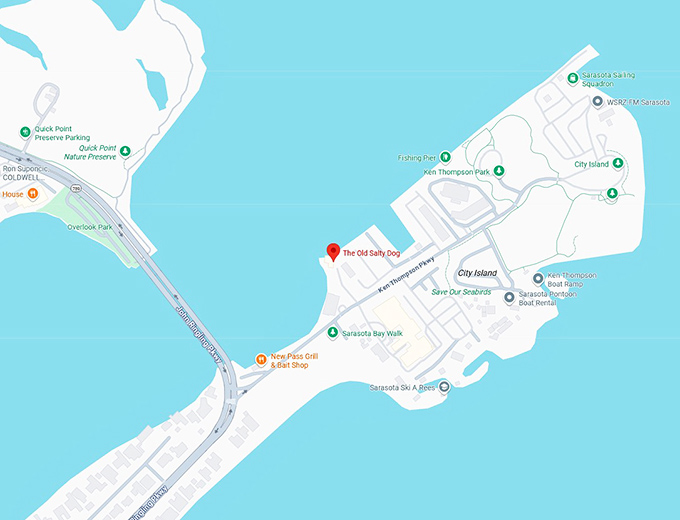 16. the old salty dog (1601 ken thompson pkwy) map