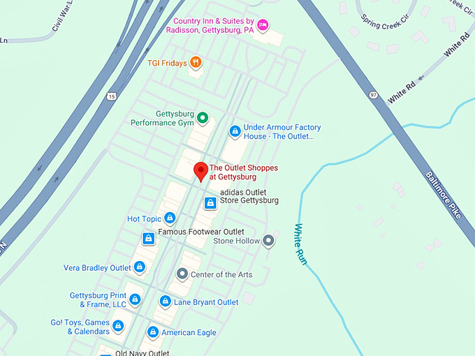 16. the outlet shoppes at gettysburg map