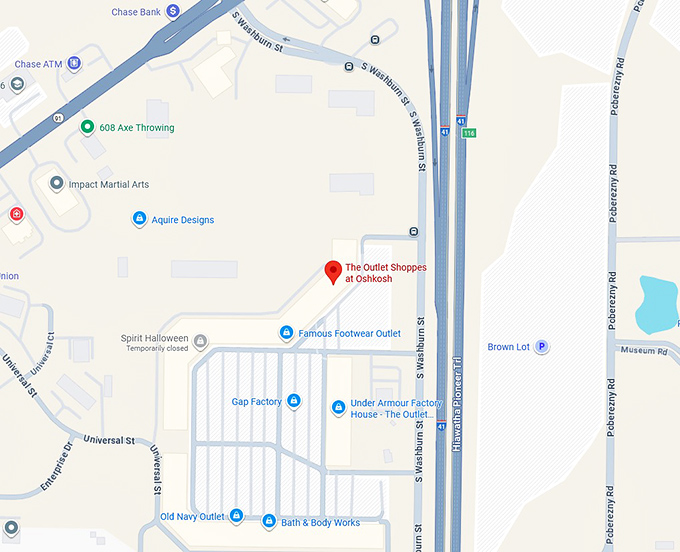 16. the outlet shoppes at oshkosh map