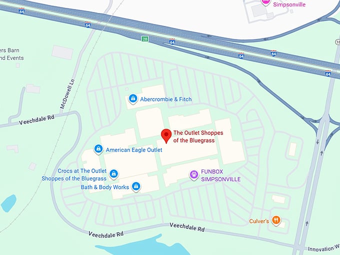 16. the outlet shoppes of the bluegrass map