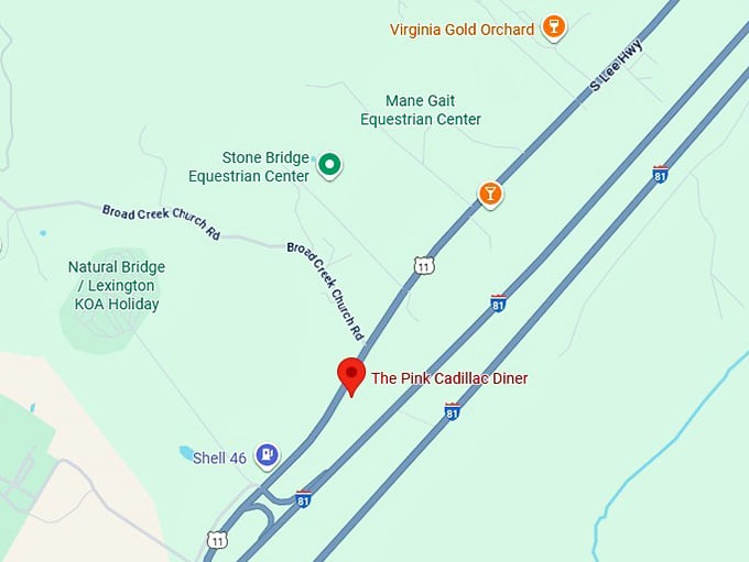 16. the pink cadillac diner map