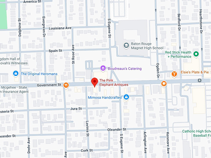 16. the pink elephant antiques map