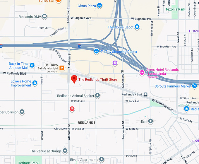 16. the redlands thrift store map