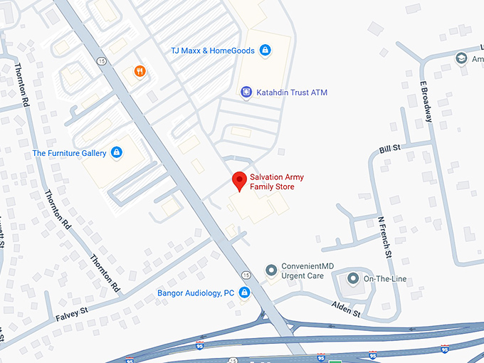 the salvation army thrift store map