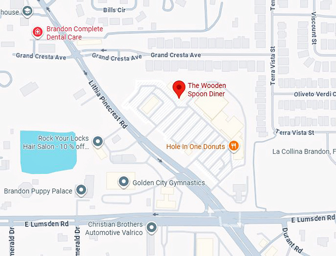 16. the wooden spoon diner map