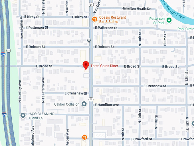 16. three coins diner map