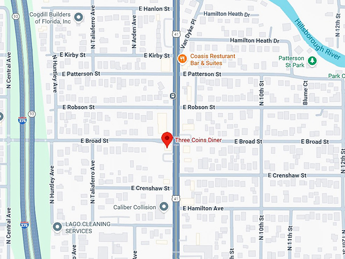 16. three coins diner map