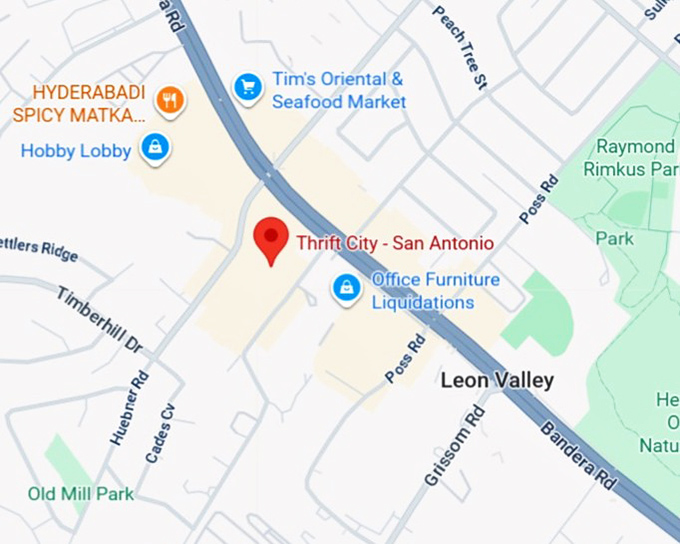 16. thrift city san antonio map