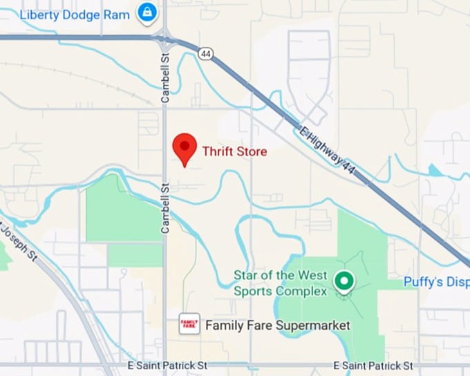 16. thrift store (960 cambell st) map