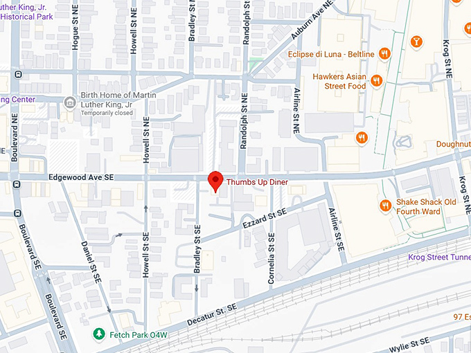 16. thumbs up diner (573 edgewood ave se) map