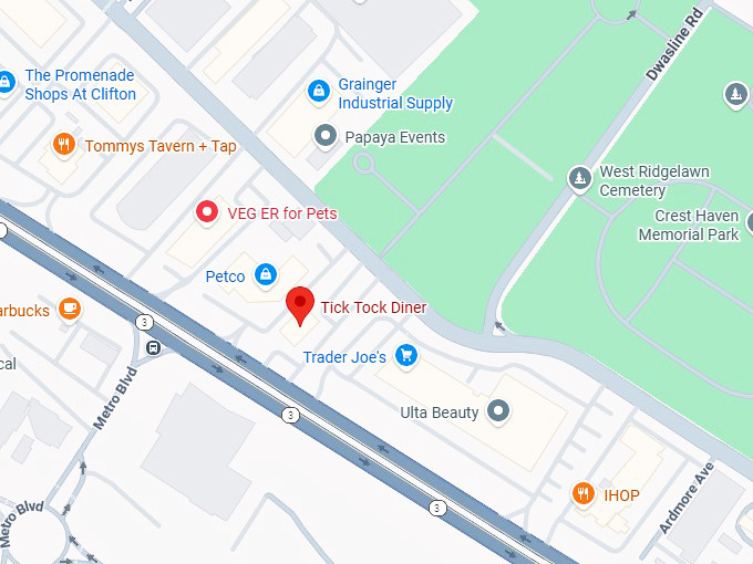 16. tick tock diner map