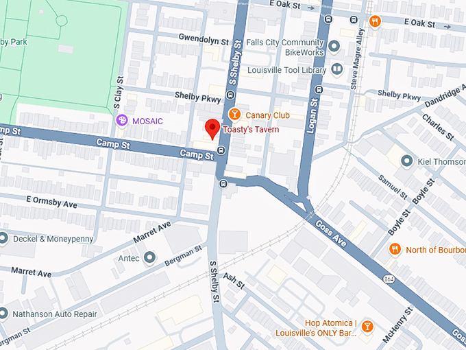 16. toasty&rsquo;s tavern map