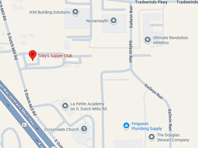 16. toby's supper club map