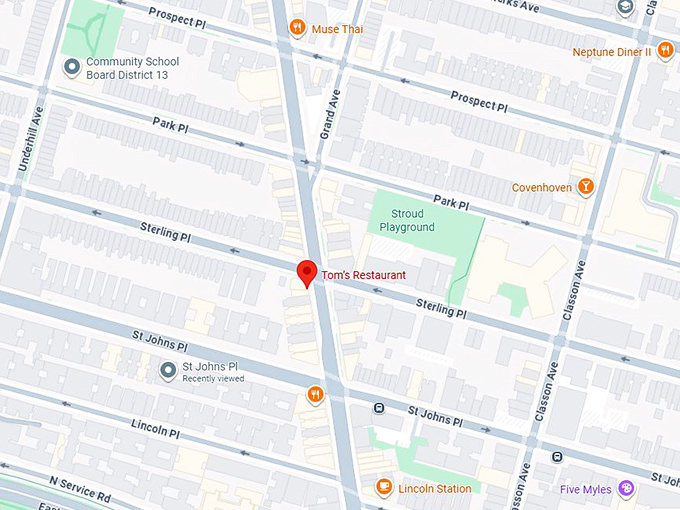 16. tom’s restaurant map