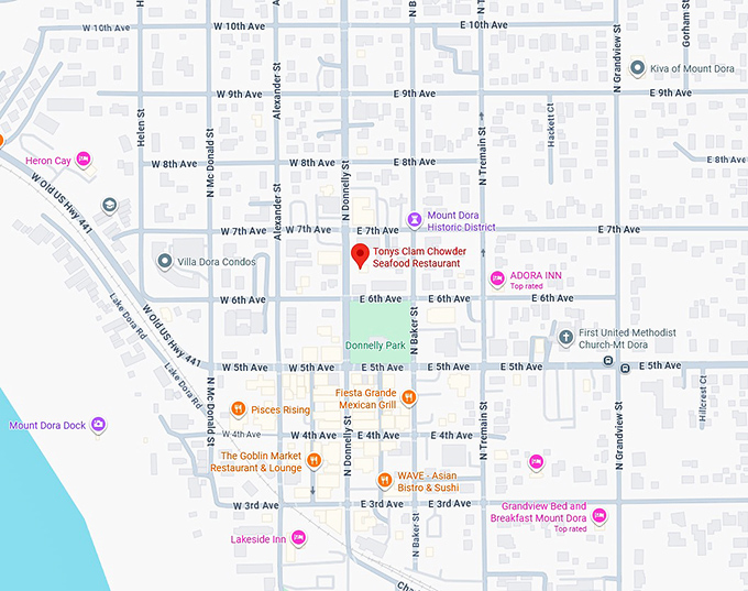 16. tonys clam chowder seafood restaurant map